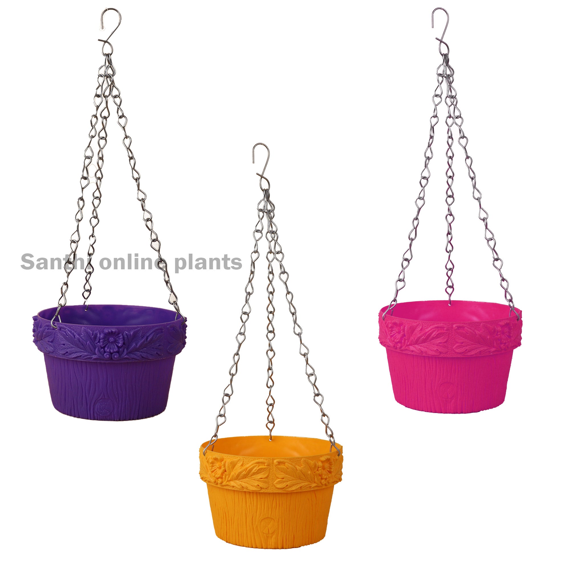 Leaf Pot with Hanging chain (Pieces: 3) – Santhi Online Plants